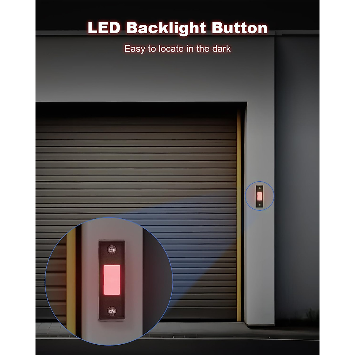 ULXIOM Garage Door Wall Button Fits for Genie 29599S Wired Series II, Lighted Push Button Garage Door Opener, 2Packs