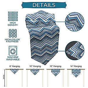Big buy store Table Runner Zig Zag Chevron Geometric Lines Cotton Line Table Covers for Dinner Kitchen Wedding Indoor and Outdoor Parties Northern Europe Blue Table Setting Decor -13 x 72 inch