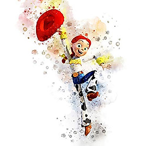 Toy Story Watercolor Wall Art. Buzz. Woody. Jessie. Bo Peep. Nursery Wall Art. 4 Set of 8x10. Unframed
