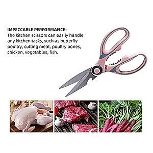 SYMGILA Kitchen Shears Scissors Heavy Duty, Kitchen Scissor Multi-Purpose Stainless Steel Sharp, Kitchen Scissors for Chicken/Poultry/Meat/Vegetables/Herbs/BBQ (Pink)