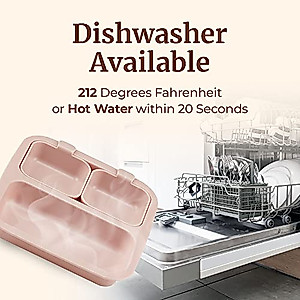 NESTIQUE Silicone Plates for Baby & Toddlers | Kids Plates & Toddler Silicone Plates | Toddler Snack Tray Divided Plate | Kids Food Tray & Divided Plates | Divided Plates For Kids - Pink