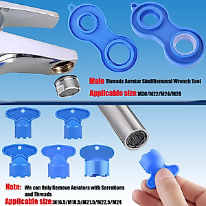 BOETOADG Cache Faucet Aerator Key Removal Wrench Tool with 5 Sizes M16.5, M18.5, M21.5, M22.5, M24 Concave Spout Key Sink Spout Wrench with Faucet Housing Removal Tool for Bathroom Kitchen Sinks