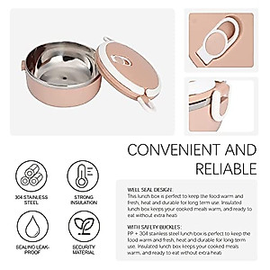 Bento Lunch Box, Keep Food Fresh Containers 304 Steel Box for Kids Adults School Pink