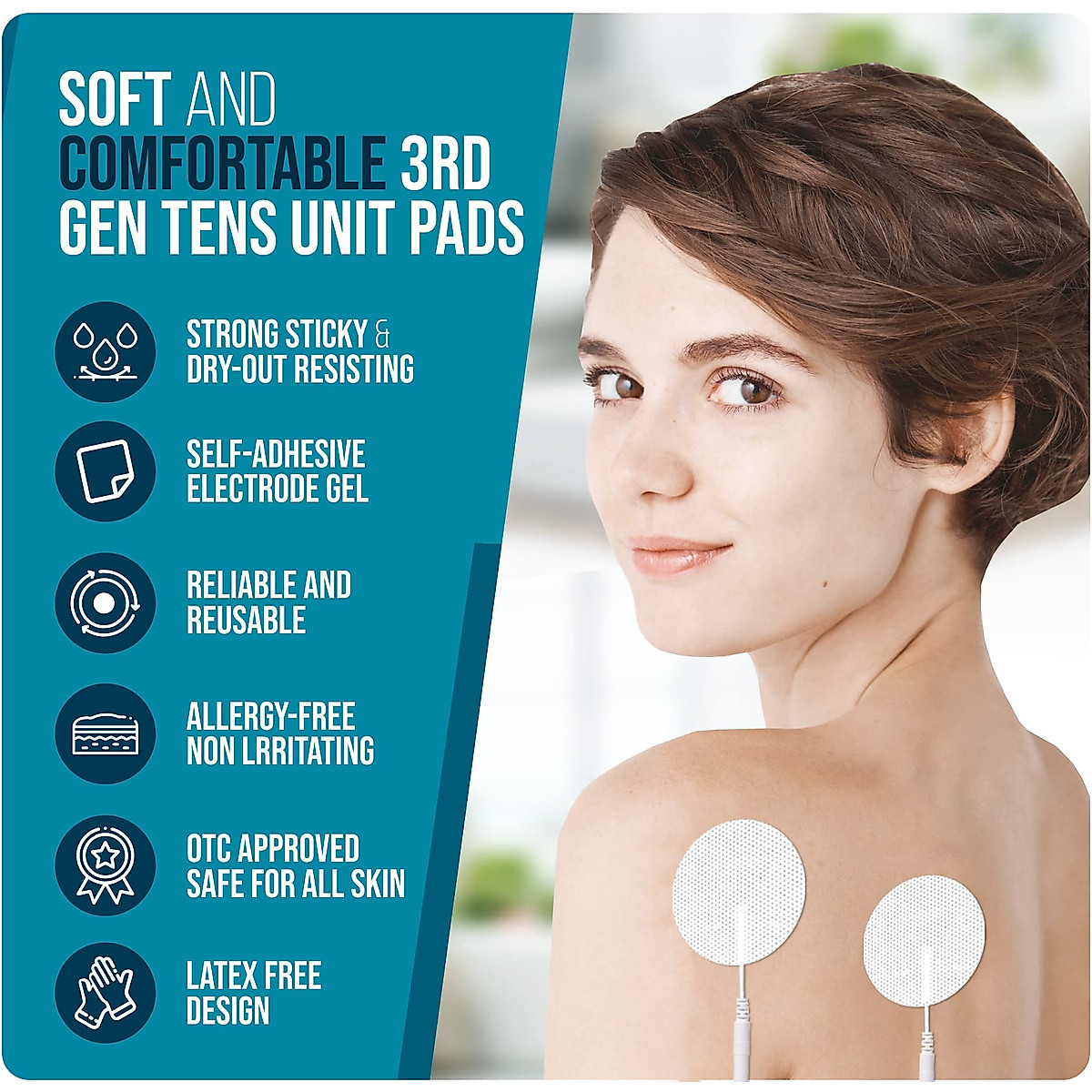 TENS Unit Replacement Pads, Combination 20 PCS Multiple Sizes Electrodes TENS Unit Pads, SM Electrode Patches(pin-in), Latex-Free Self-Adhesive TENS Pads for TENS/EMS Muscle Stimulation Machine