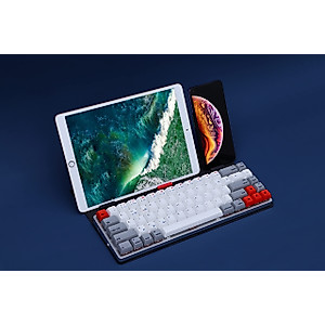 EPOMAKER NT68 65% RGB Hotswap Bluetooth 5.1 Wireless Wired Mechanical Gaming Keyboard with Foldaway Stand, 1900mAh Battery for Mac/Win/Gamer (Chocolate Brown Switch, Grey White for Mac)