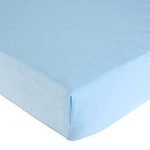 American Baby Company 2-Pack 100% Cotton Percale Fitted with Elastic Corners Day Care Mat Sheet, Blue, 24" x 48" x 4", Soft Breathable, for Boys and Girls