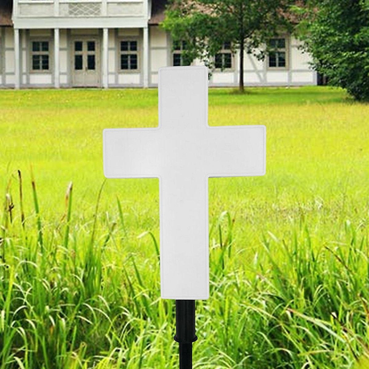 LOVIVER Solar Lighted Cross by Eternal Light Memorial Light Garden Cemetery Church