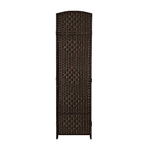Room Dividers, 6Ft. Tall Extra Wide 19" Woven Fiber Folding Privacy Screens Panel, Partition & Wall Divider,Space Seperate Decorative Screen Panel,Double Hinged,Freestanding-6 Panel, Dark Coffee