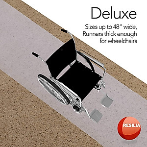 RESILIA - Deluxe Clear Vinyl, Plastic Floor Runner/Protector for Deep Pile Carpet - Textured Pattern, (36 Inches Wide x 6 Feet Long)