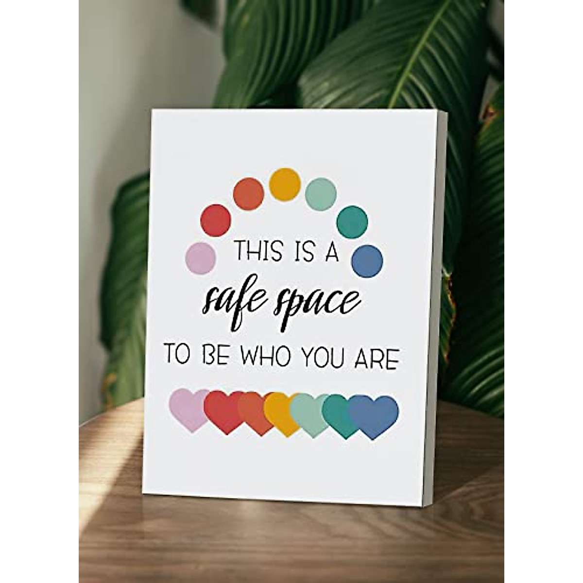 This Is A Safe Space To Be Who You Are Wall Art Prints Artwork Decor for Mental Health Themed Canvas Wall Art Prints,Bathroom Bedroom Living Room Home Counseling Office Decorations,11"x14"