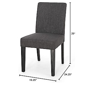 Christopher Knight Home Kuna Contemporary Upholstered Dining Chair (Set of 2), Charcoal, Gray