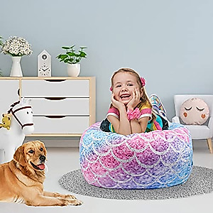 KABOER Bean Bag Cover for Kids,200L Stuffed Animal Storage Bean Bag Chair Cover |Stuffable Zipper Beanbag for Organizing Children Soft Plush Toys (32x29inch)
