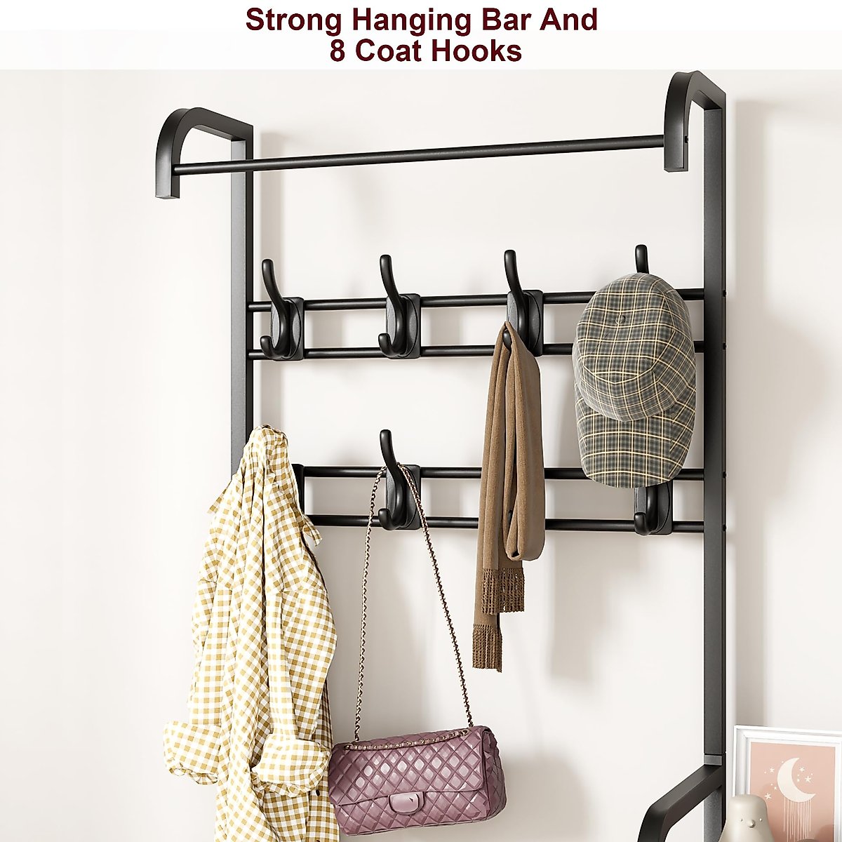 IDEALHOUSE Hall Tree Storage Bench for Entryway, Coat Rack Shoe Bench with Storage Drawer, 5-in-1 Coat Rack Storage Shelf and 8 Hooks, Coat Tree for Small Spaces, Entryway, Bedroom, Rustic Brown