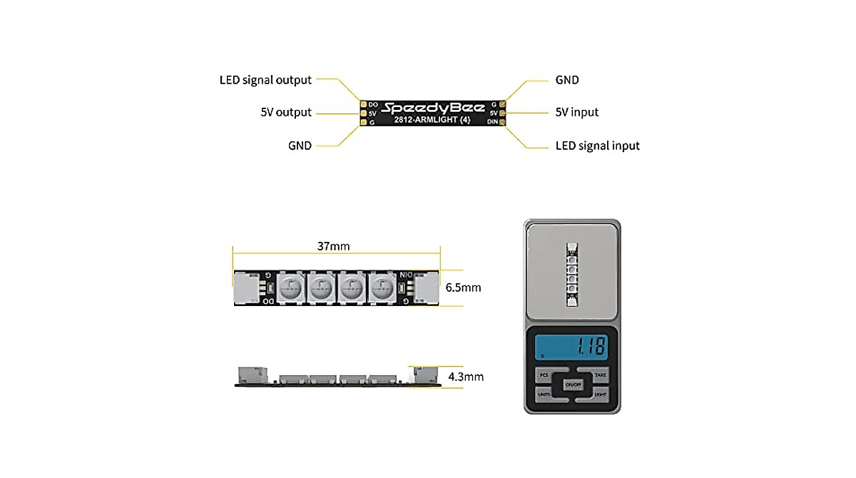 SpeedyBee RGB Drone LED Strip - Easy Connection & Multi-Colors