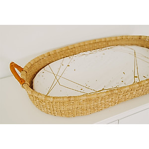 NODNAL CO. Changing Pad Cover - 100% Cotton for Baby Girl/Boy - Gender Neutral Patterns & Colors - Universal Fit Changing Pad Liner for Standard 16" x 32" Baby Changing Table Mats (Eucalyptus)