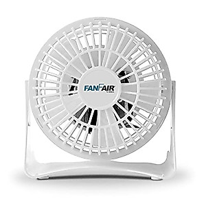FanFair Mini High Velocity Personal Fan 4 Inch Fan Quiet Cooling, Tilt Up and Down Floor Fans Safe for Bedroom, Home or Office Use, White