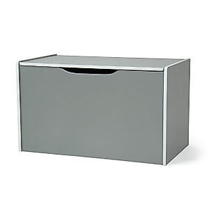 Humble Crew Storage Toy Box with Hinged Lid, Grey/White