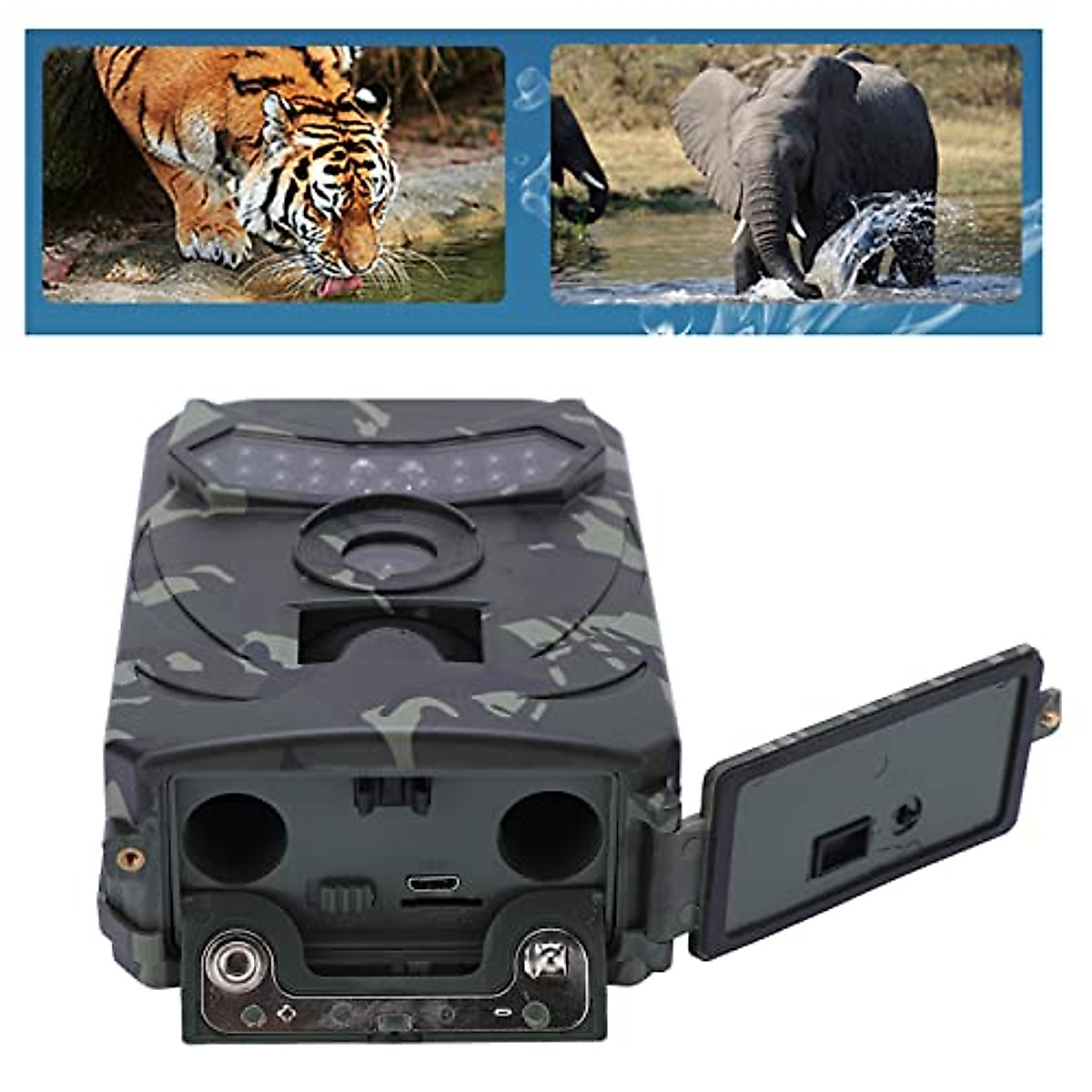 Bediffer Trail Camera, 20MP Photo Resolution Infrared Motion Camera IP56 1080P High Definition Anti Drop for House Monitoring