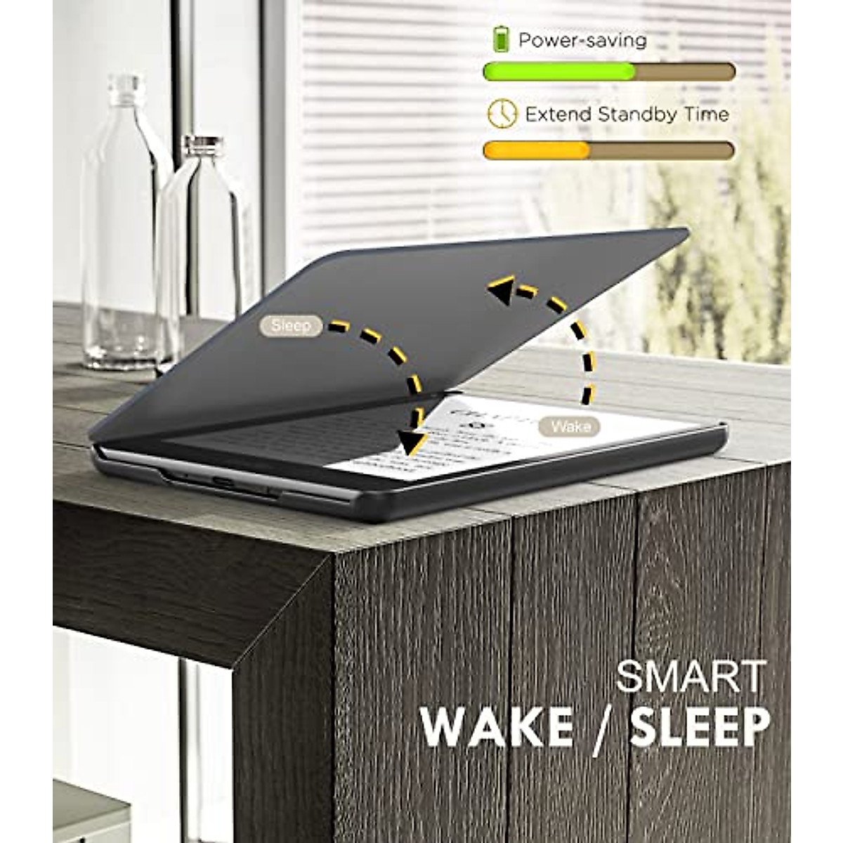 MoKo Case for 6.8" Kindle Paperwhite (11th Generation-2021) and Kindle Paperwhite Signature Edition, Light Shell Cover with Auto Wake/Sleep for Kindle Paperwhite 2021 E-Reader, Gray Forest