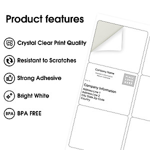 MaxGear 3-1/3x4 Shipping Address Labels,for Inkjet or Laser Printer, 6 Up Sticker Labels Paper, Matte White Paper Sheets, Strong Adhesive, Dries Quickly, Holds Ink Well, 180 Lables