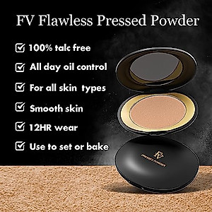 FV Setting Powder, Oil-Control, Long-Lasting, Medium Coverage Pressed Face Powder Makeup, Matte Finish for Oily, Dry & Normal Skin, Natural Beige, 0.28 Oz