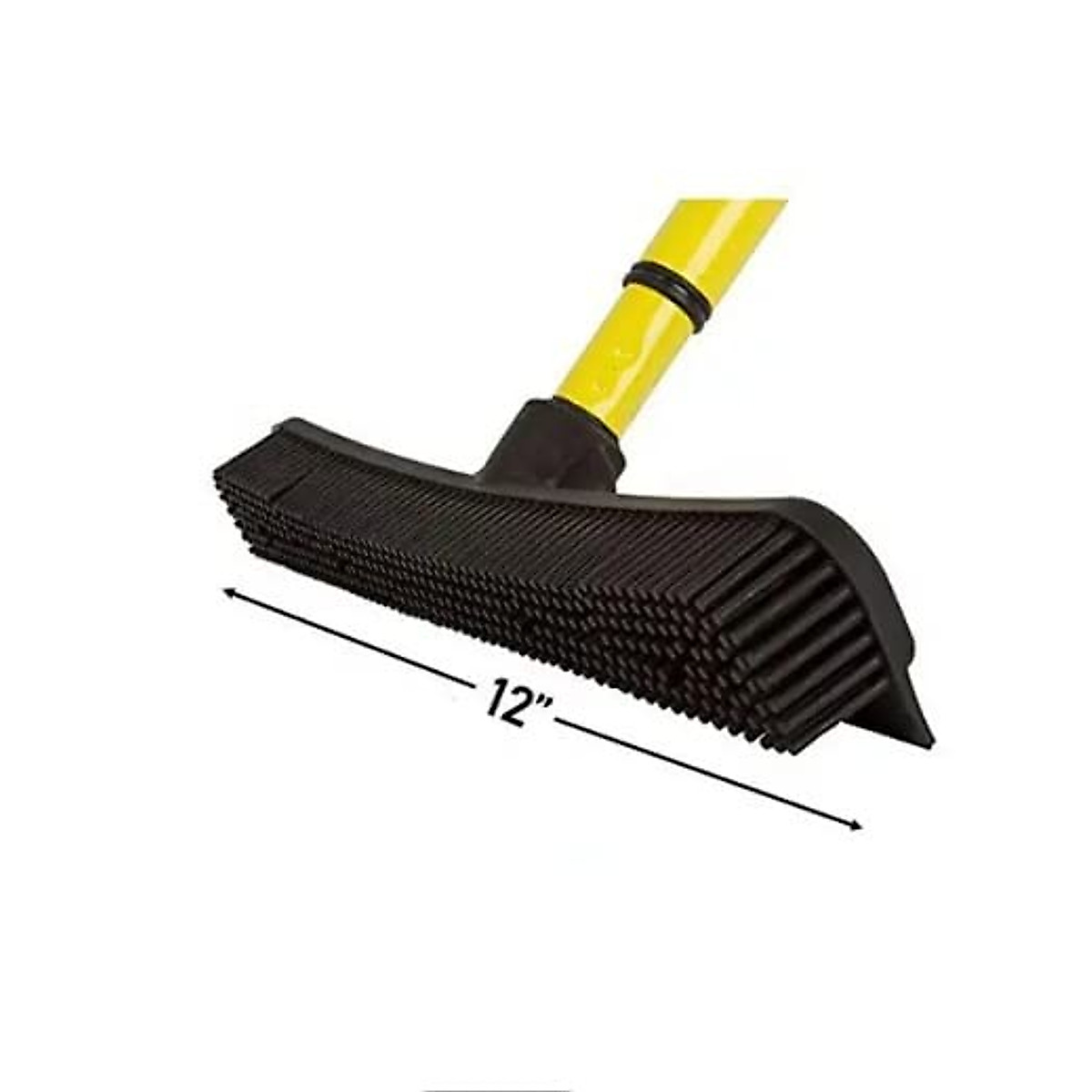 Pet Hair Remover Broom - Floor, Tile, Carpet, Multi-Surface Squeegee Rubber Broom, 12 Inch Broom Head, Orange