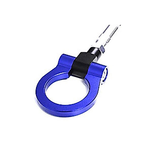 iJDMTOY Blue Track Racing Style Tow Hook Ring Compatible with BMW 1 2 3 4 5 X1 X3 X4 X5 X6 Series, Compatible with Mini Cooper F54 F55 R60 R61, Made of Lightweight Aluminum