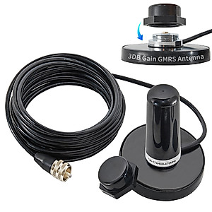 Anina 3.5 Inch NMO Dual Band VHF UHF Antenna with Magnetic Antenna Base PL-259 RG58 Coaxial Cable NMO Mount Cap for CB Ham Radio Marine Two Way Radio
