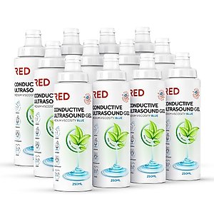 Conductive Ultrasound Gel for Imaging, Cavitation, TENS Units and Baby Dopplers, 12 x 8.45 fl oz - Non-Greasy, Unscented, Hypoallergenic - Medical Grade Therapy - 12 Bottles, 8.45 fl oz / 250mL