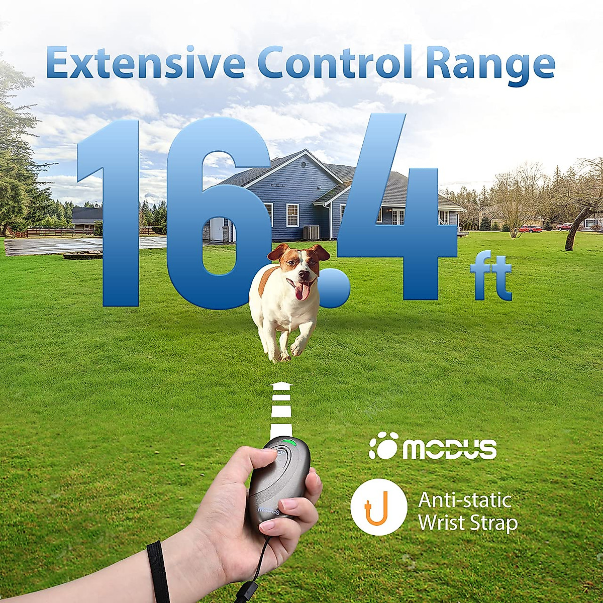MODUS Ultrasonic Dog Barking Deterrent, 2-in-1 Dog Training and Bark Control Device,Bark Collar Alternative Anti-Barking Device,Most Effective Behavior Aid - Barking Silencer Indoor/Outdoor