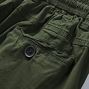 Muscularfit Shorts Mens Big and Tall Cargo Shorts for Men 2023 Casual Drawstring Elastic Waist Tooling Shorts 7" Inseam Waistband Shorts Shorts for Men Casual Summer Below Knee Army Green XL