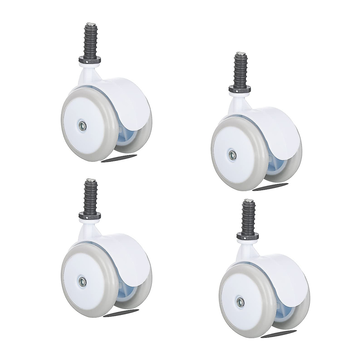 Baby Walker Wheels Replacement, Set of 4, Baby Walker Accessories, Plastic Rubber Wheels Casters, Universal Wheels (Rubber Grey)