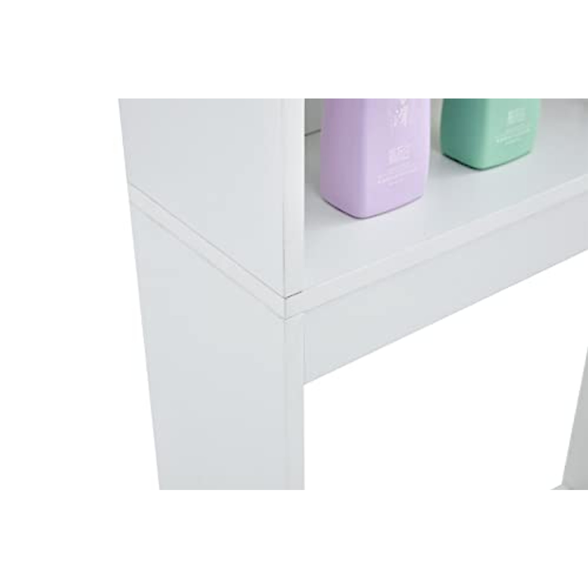 Fulocseny Over The Toilet Storage Cabinet,Over Toilet Bathroom Organizer with Sliding Door,Double Door Bathroom Organizer Toilet Cabinet,Freestanding Above Toilet Rack with Open Shelves (White)