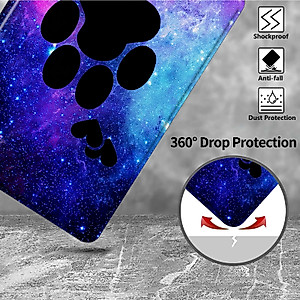 for Samsung Galaxy Tab A8 10.5 inch 2022 Model (SM-X200/X205/X207),360 Degree Rotating Folding Stand Protective Cover with Auto Sleep/Wake for Samsung Tablet,Animals Dog Paws Galaxy