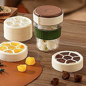 Insulated Reusable Iced Coffee Cup,Portable Insulated Tea Iced Cup Maker with Airtight Lid,Leakproof Drinking Tumbler, Dishwasher Safe, Reusable Bottle for Soda Beer Water (3 ice Cubes)