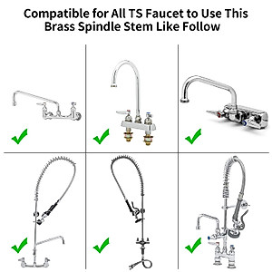 KWODE Replacement Brass Hydraulic Control Spindle Assembly Cartridge Faucet Valve for Bathroom Kitchen Wall Mount Commercial Faucet (1 Pair Hot & Cold)