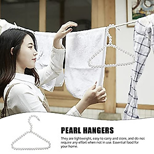 POPETPOP Pearl Cloth Hanger 2pcs Pearl Beads Metal Clothes Hangers Mini Pearl Hangers Baby Clothes Rack for Dogs Cats Kids