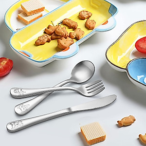 12-Piece Kids Silverware Set, LIANYU Toddler Utensils for 2-6 Year Old, Stainless Steel Preschooler Children Flatware Cutlery Set, Includes 4 Knives 4 Forks 4 Spoons, Dishwasher Safe