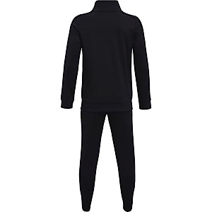 Under Armour Boys' Knit Track Suit, Black (001)/White, Youth Small