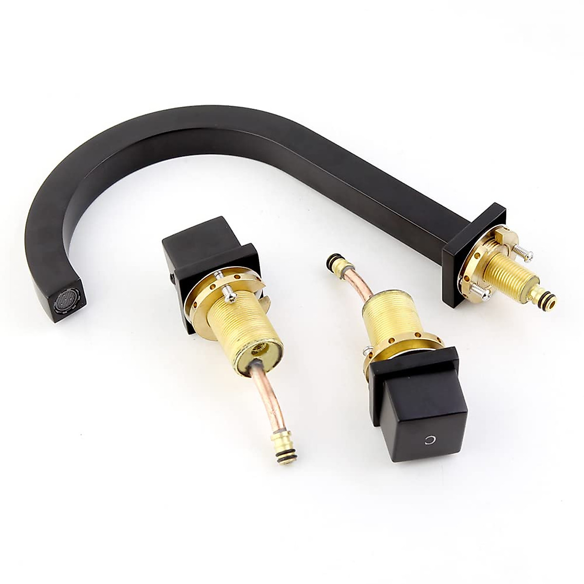 POP SANITARYWARE 2-Handle 8 Inch Matte Black Widespread Bathroom Faucet 3 Hole Bathroom Sink Faucets Lavatory Vanity Basin Faucets