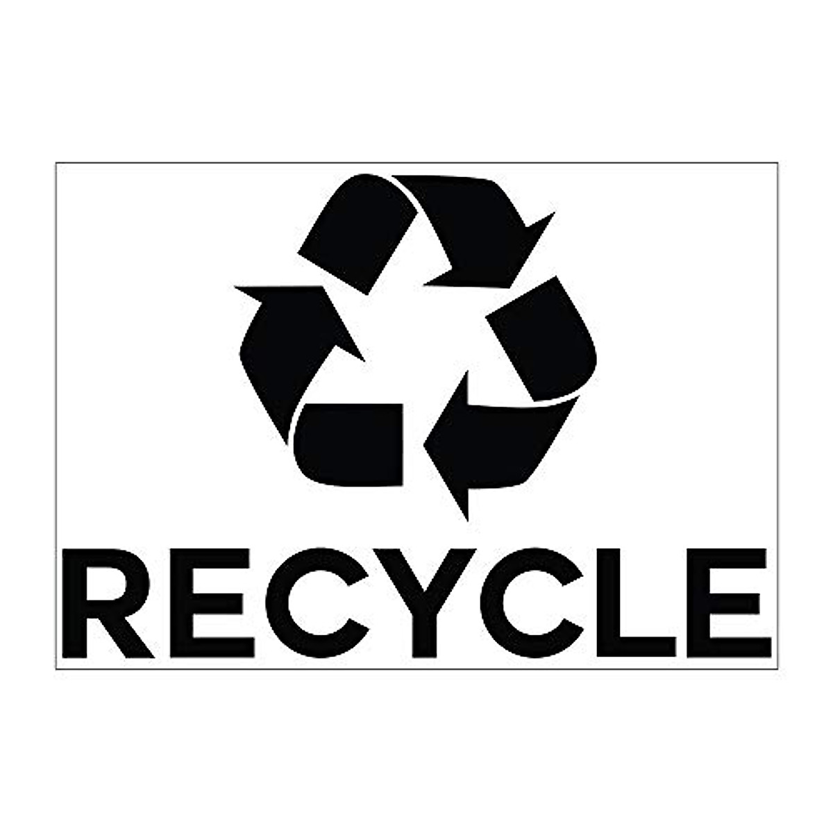 Ignixia Recycle Symbol Sticker Decal to Organize Trash cans/Garbage containers, Recycle Sign Decal Plotter Cut Vinyl Outdoor Recycle Containers (Black, 10 X 7) Inches Large (Pack of 02)