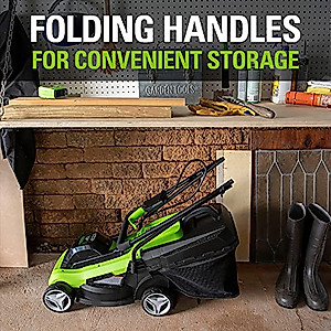 Greenworks 24V 13-Inch Cordless (2-In-1) Push Lawn Mower, 4.0Ah USB Battery (USB Hub) and Charger Included MO24B410