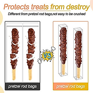 Pretzels Rods Boxes Clear Gift Boxes Lid Packaging Boxes Plastic Favor Boxes Chocolate Covered Pretzels Gumballs Boxes 1 x 1 x 8 Inch for Wedding Baby Shower Christmas Party Cookie Treats (40 Pieces)