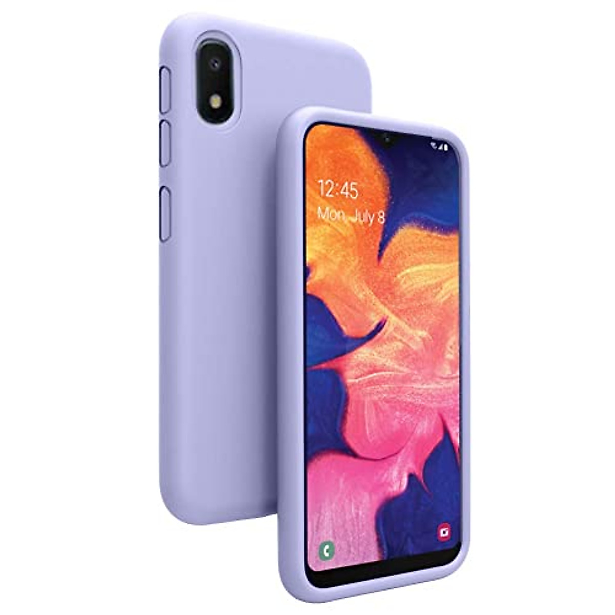 Vinve Liquid Silicone Case for Samsung Galaxy A10e, Gel Rubber Full Body Protection Shockproof Cover Slim Fit Case Drop Protection Case (Purple.)