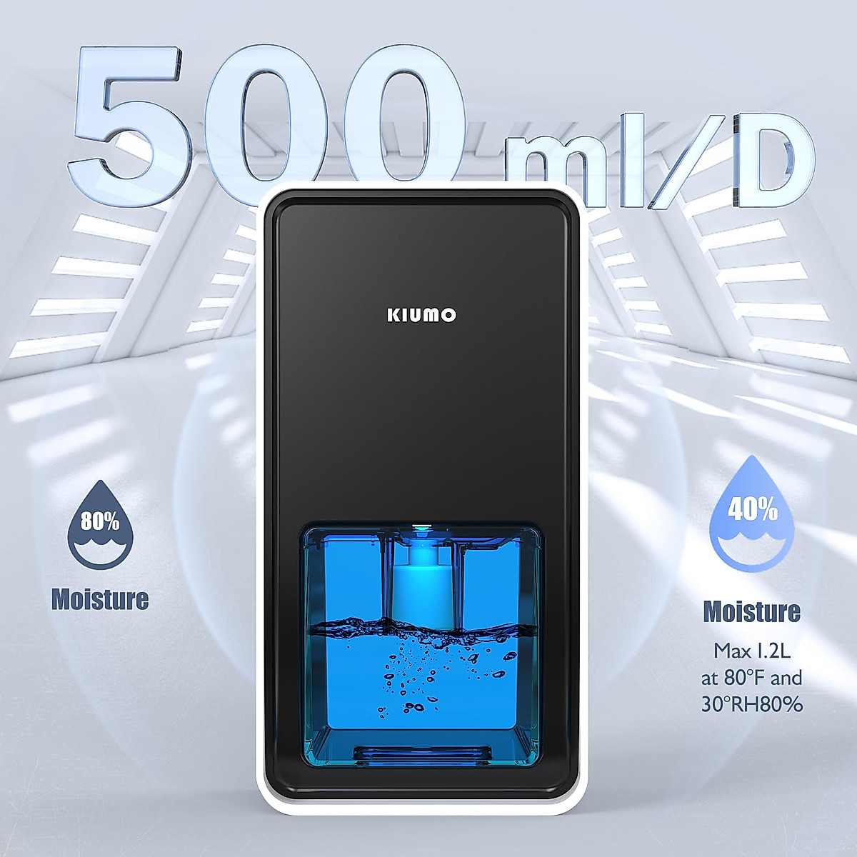 Dehumidifier for Home,Kiumo 40 OZ Small Dehumidifiers for Room, Quiet with Auto Shut Off, Portable Dehumidifiers for Bedroom (350 sq. ft), Bathroom, RV, Closet