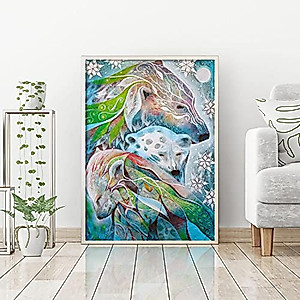 ICECHEN Art Leopard Diamond Painting Kits - 5D Diamond Art Kits Full Drill Diamond Painting Kits for Adults Kids Beginner, Diamonds Dots Arts and Crafts for Adults HomeWall Decor 12X16 inch