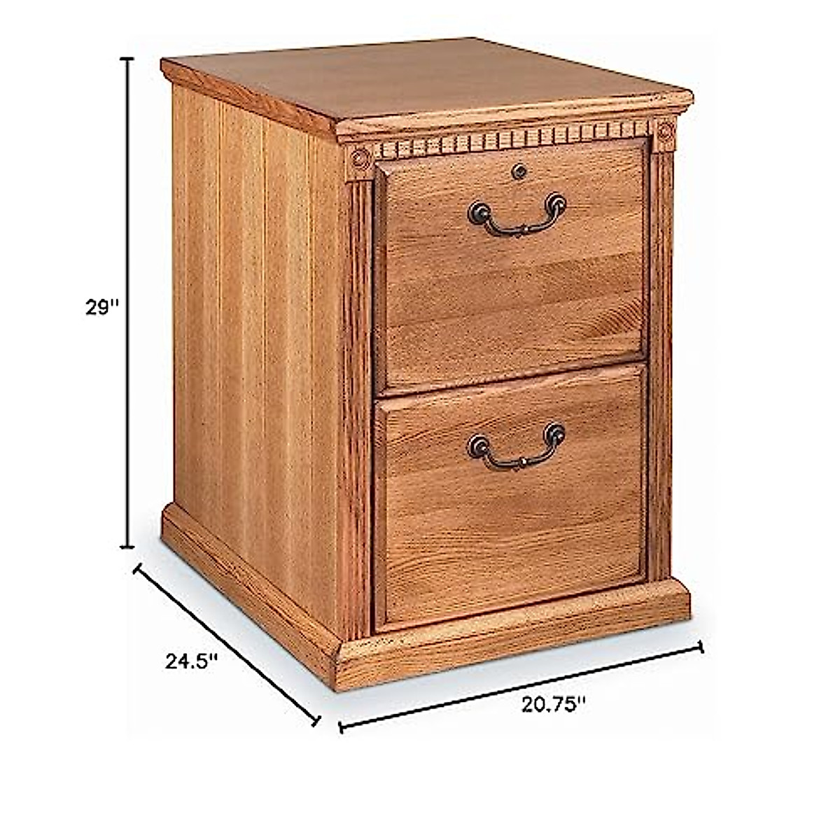Martin Furniture Huntington Oxford 2 Drawer File Cabinet, Wheat - Fully Assembled