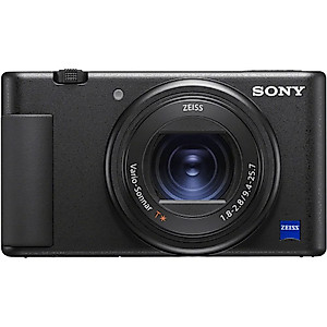 Sony ZV-1 Digital Camera (Black) (DCZV1/B) + 64GB Card + Case + NP-BX1 Battery + Card Reader + Corel Photo Software + HDMI Cable + Charger + Flex Tripod + Memory Wallet + Cap Keeper + More (Renewed)