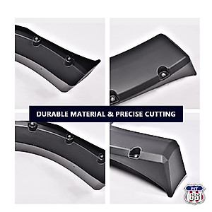 PIT66 Fender Flares, Compatible With 1999-2007 Ford F250 F350 Super Duty(ONLY Fit Styleside Models), Rugged Textured Black Pocket Riveted Style Wheel Flares Set, 4 Pcs