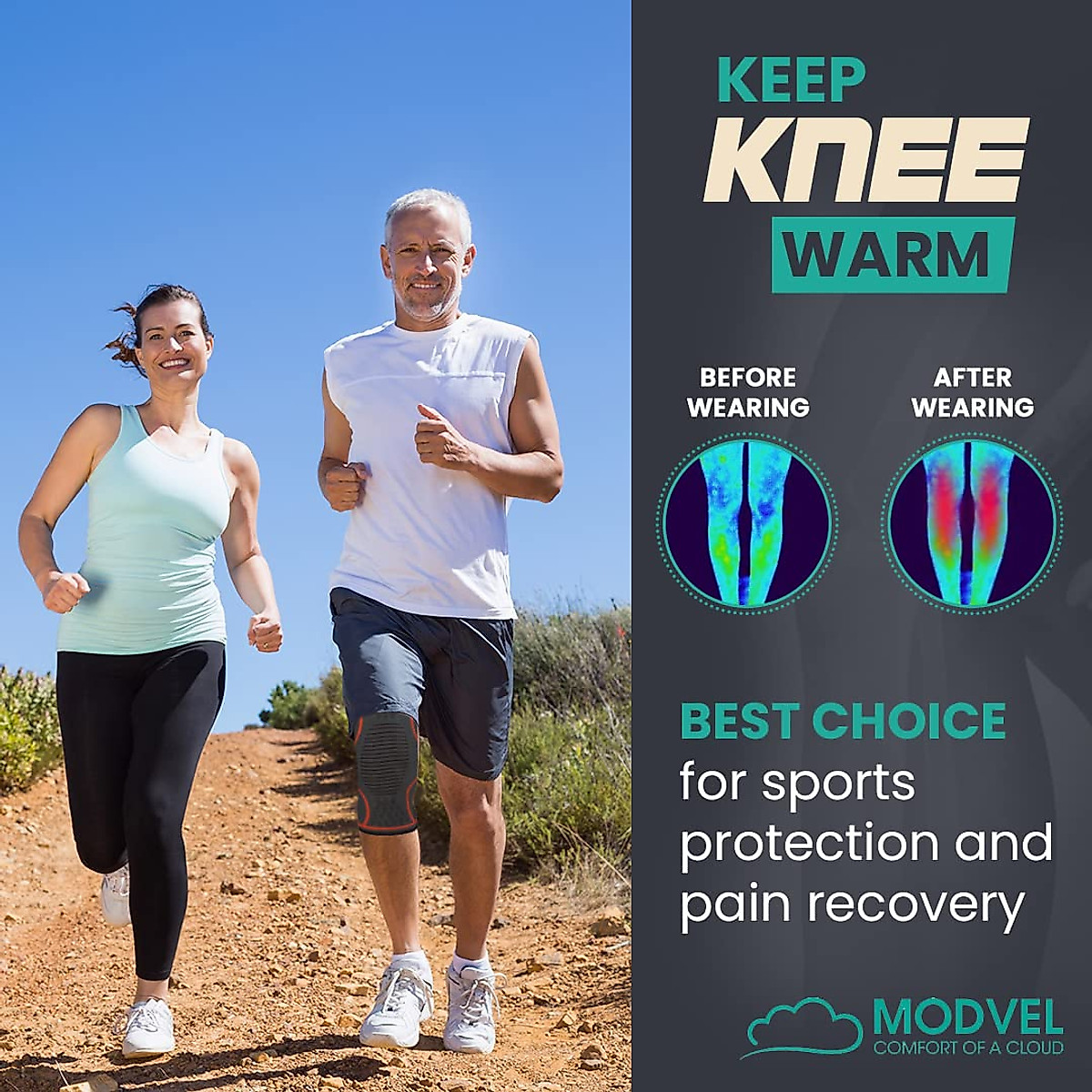 Modvel Knee Compression Sleeve for Knee Pain Relief & Knee Support - Pack of 2 Knee Sleeves for Women & Men, 1 Pair of Knee Brace for Running, Cycling, Workout, Sports, & Recovery - X-Large, Pink